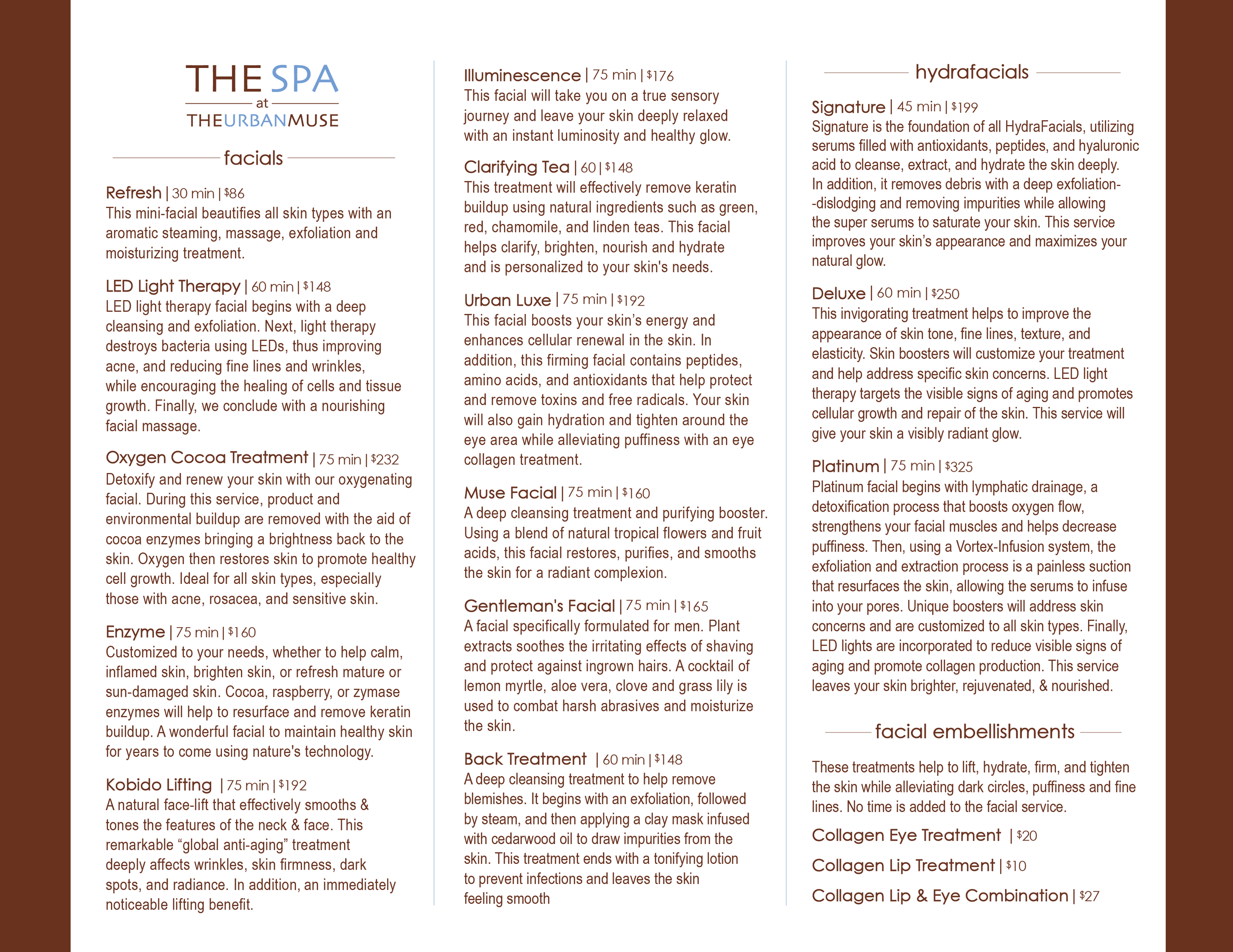 TUM menu boards — The Urban Muse