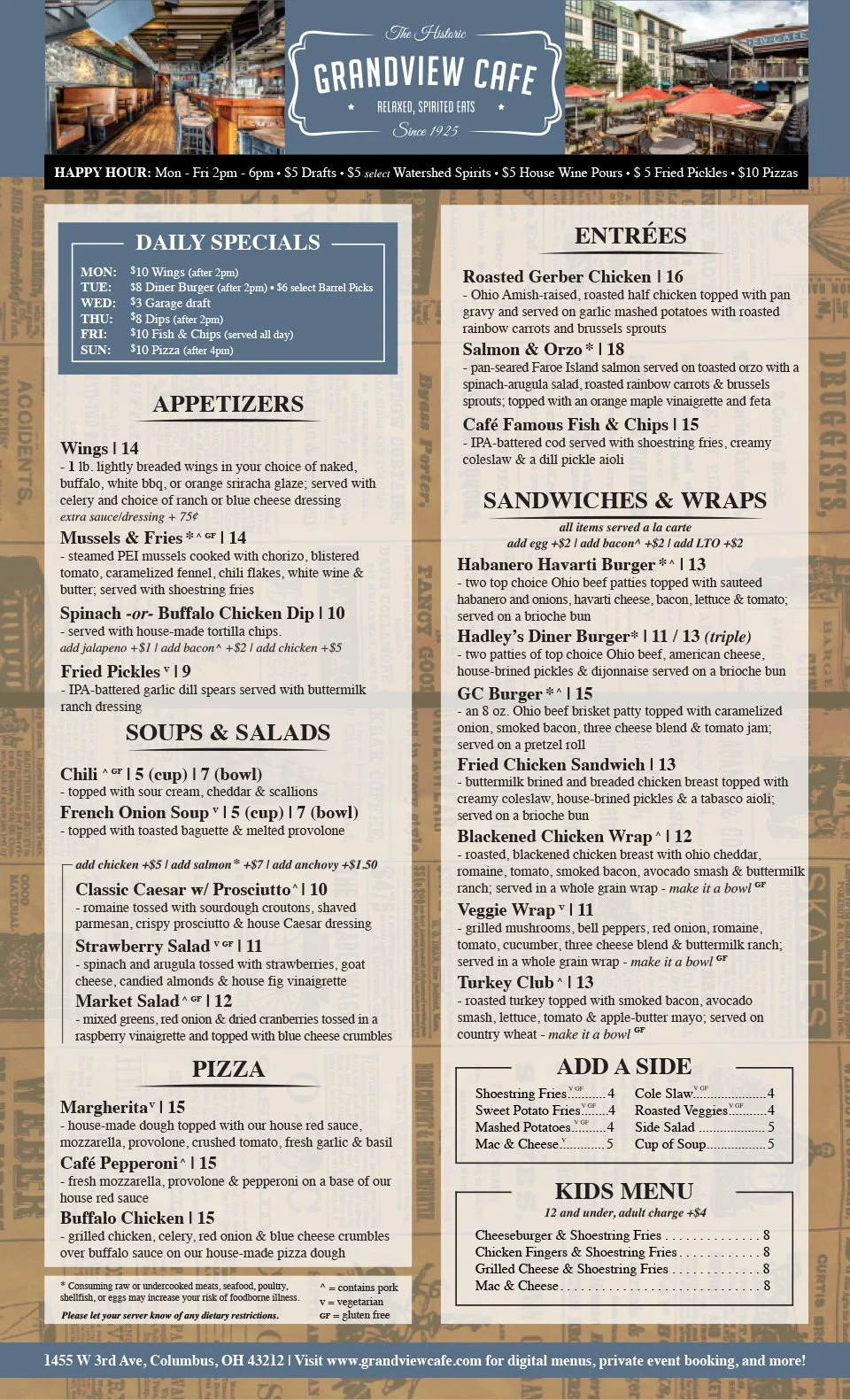 Menu — Grandview Café