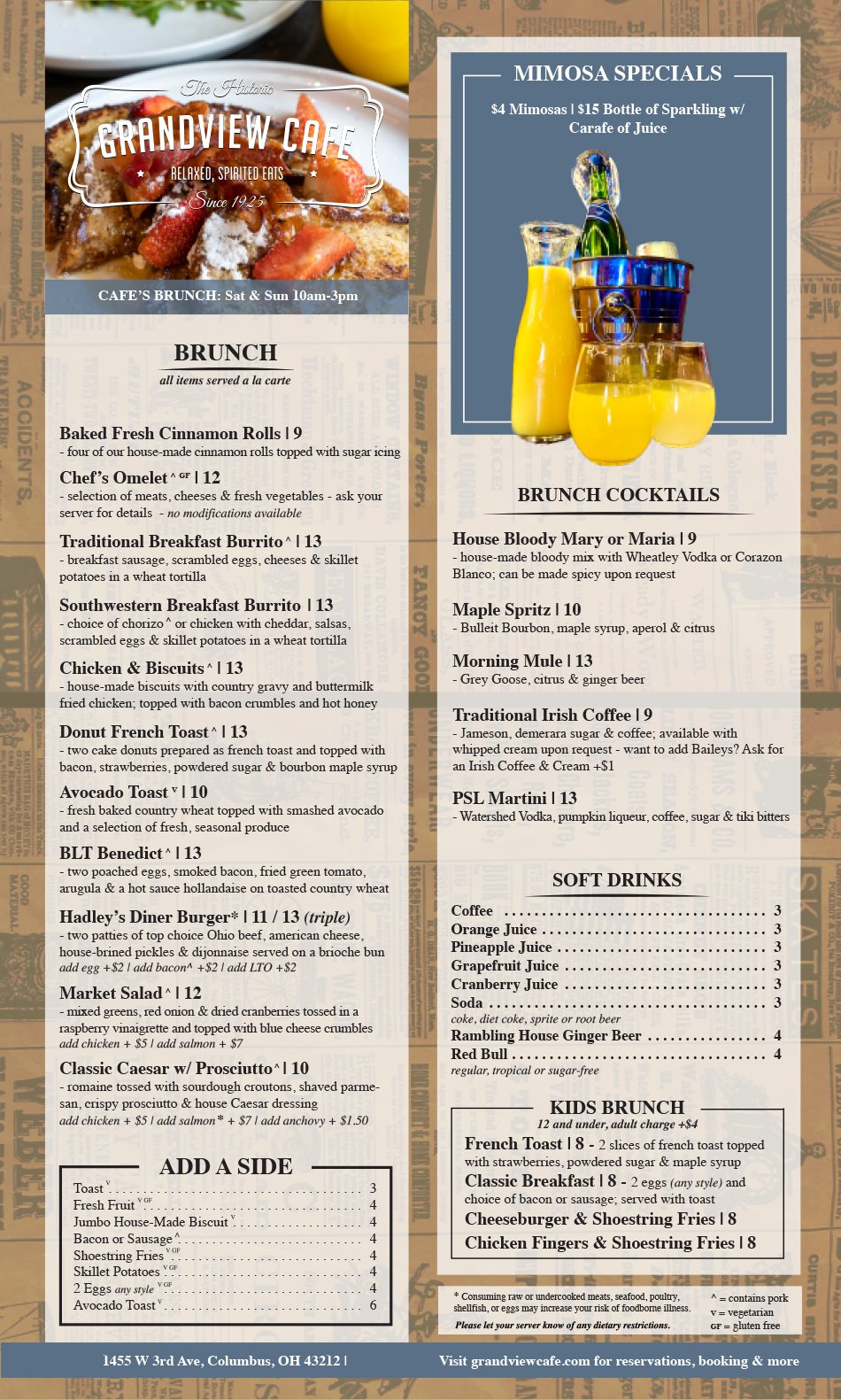 Menu — Grandview Café