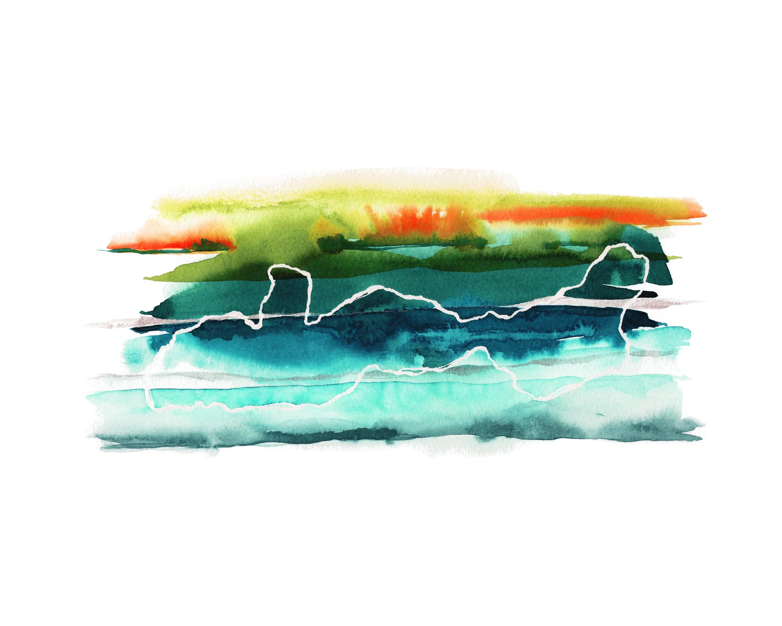 Lake Drawing Color