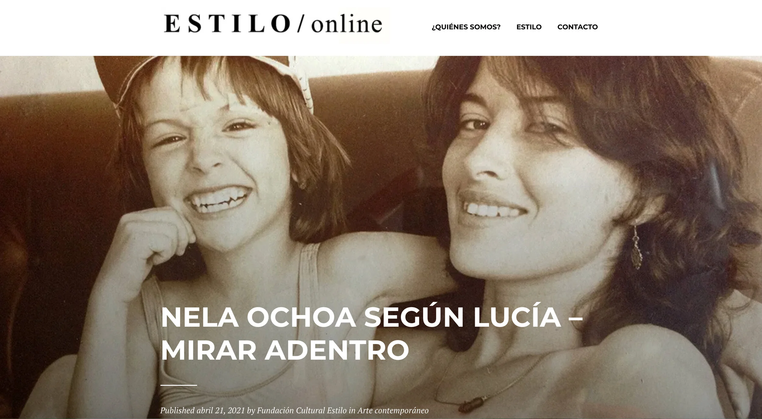 Revista Estilo. Mirar Adentro: Nela Ochoa por Lucía Pizzani — Nela Ochoa