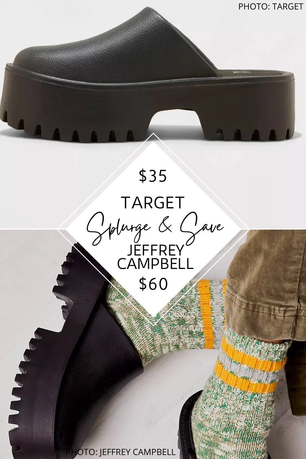 FREE PEOPLE JEFFREY CAMPBELL BAE PLATFORM MULES DUPE