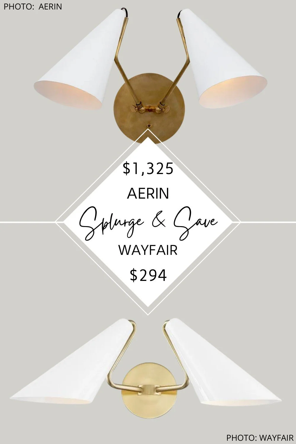 LIGHTING DUPE: AERIN CLEMENTE DOUBLE WALL SCONCE DUPE