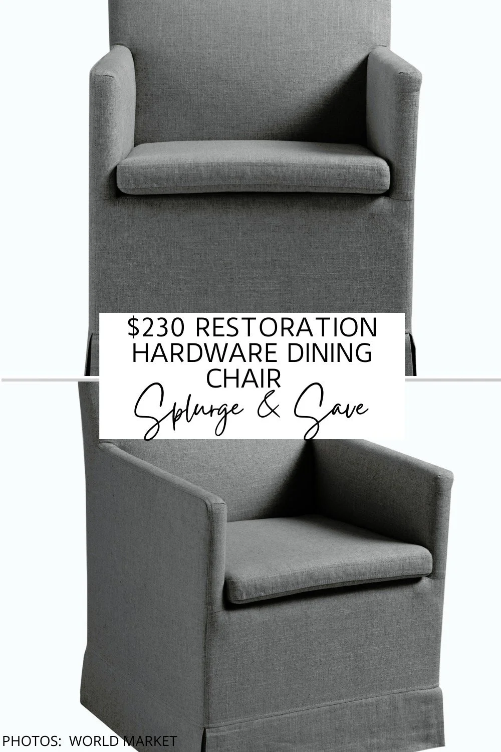 RESTORATION HARDWARE ELLISON TRACK SKIRTED DINING ARMCHAIR DUPE ...
