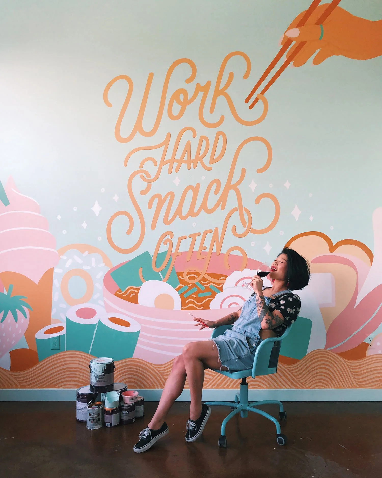 Work Hard Snack Often Mural — Hom Sweet Hom