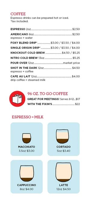 menu — The Coffee Fox