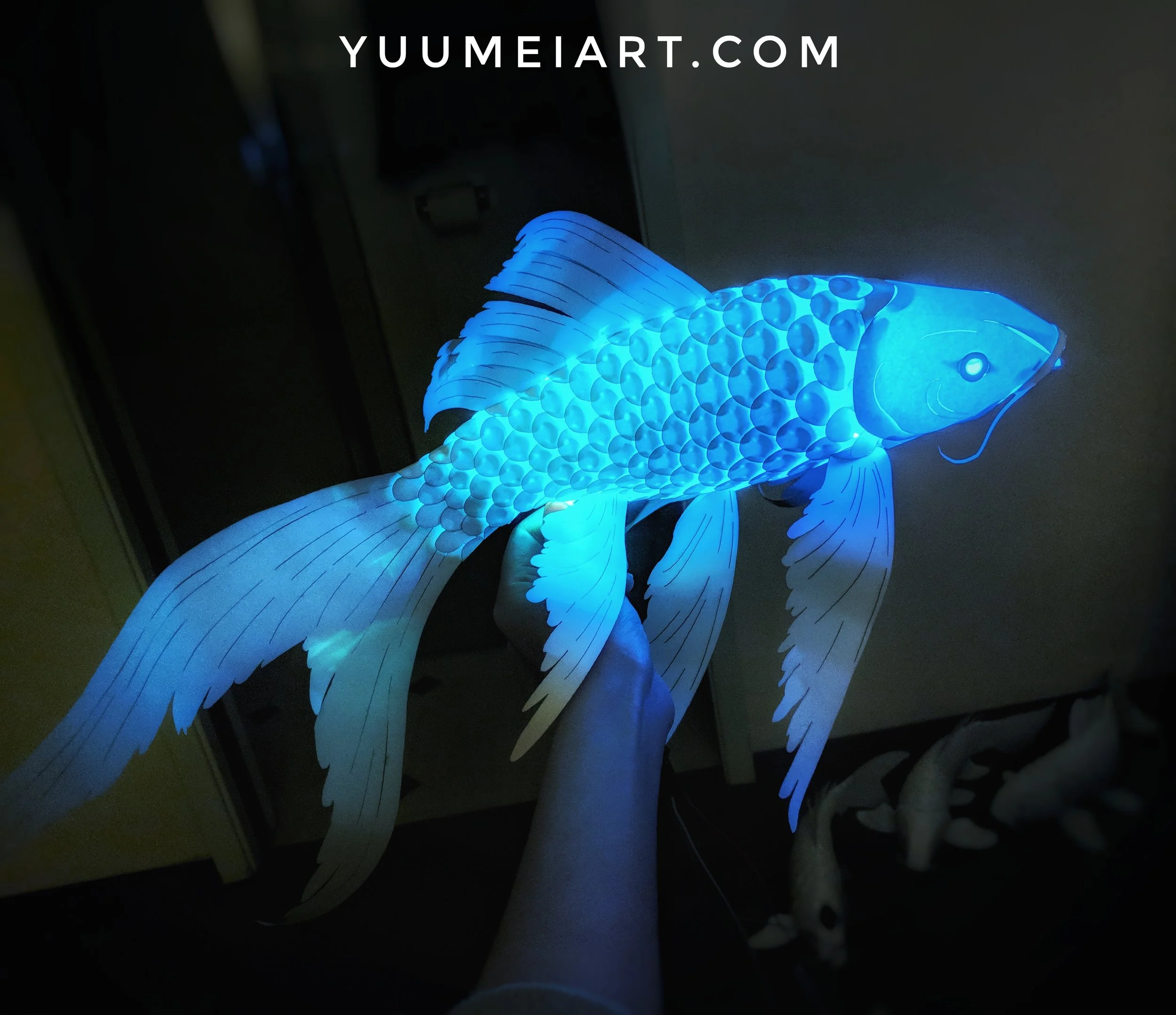 Designing poseable paper koi made without glue or tape — Yuumei