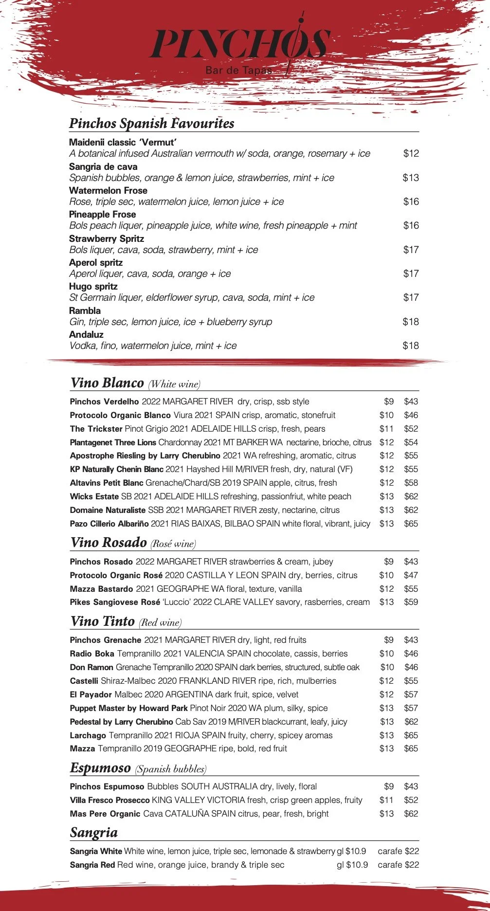 Our Menu — Spanish Tapas Restaurant Perth