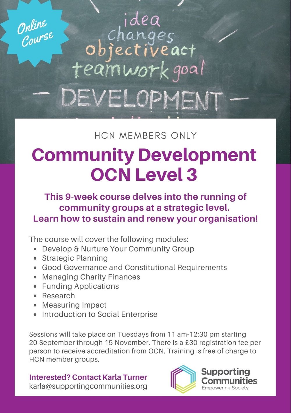 Community Development OCN Level 3 (online course) — Supporting Communities