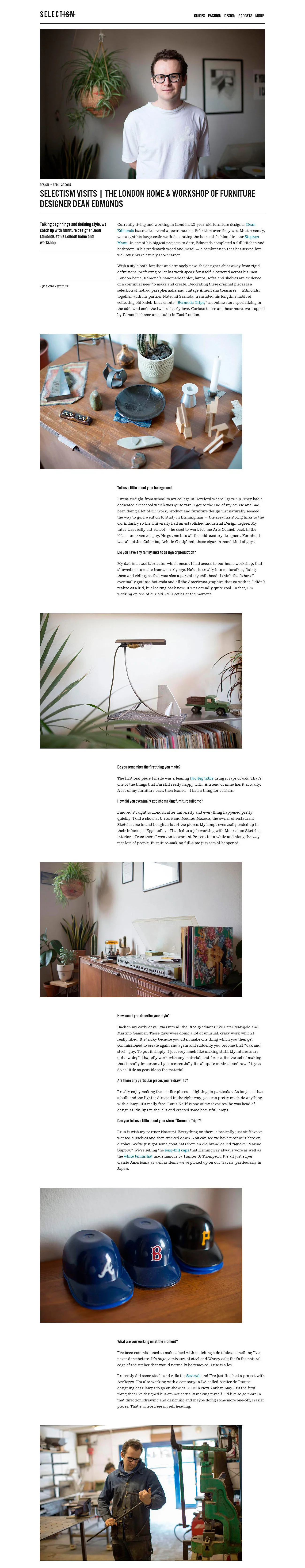 SELECTISM - DEAN EDMONDS INTERVIEW — Lena Dystant.