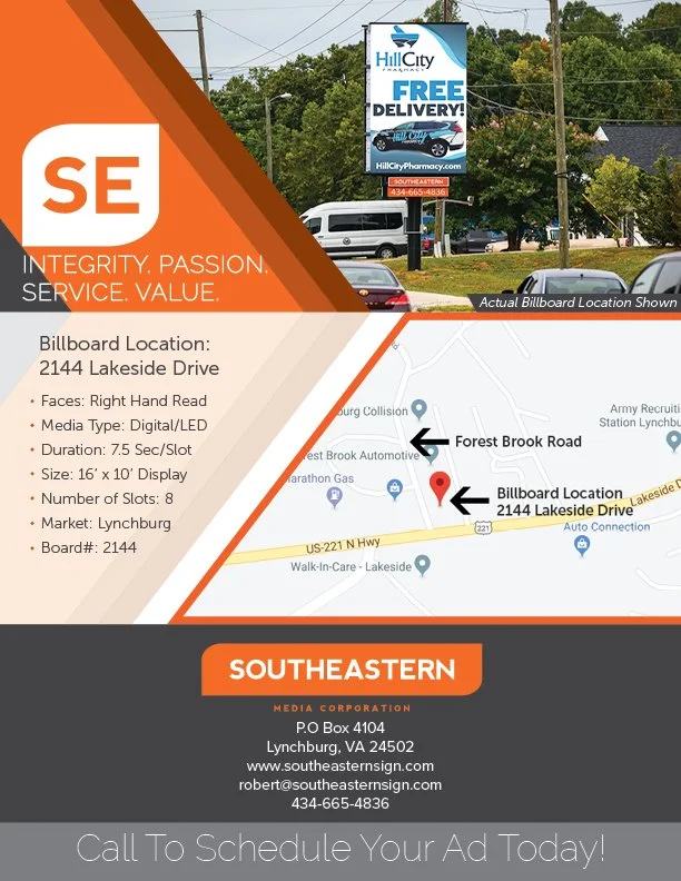 Locations — SouthEastern Sign Company - Call Today For Billboard ...