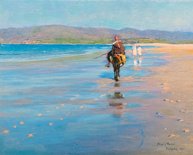 Alexander Mann - On the Beach, Tangiers | Mark Murray Fine Paintings