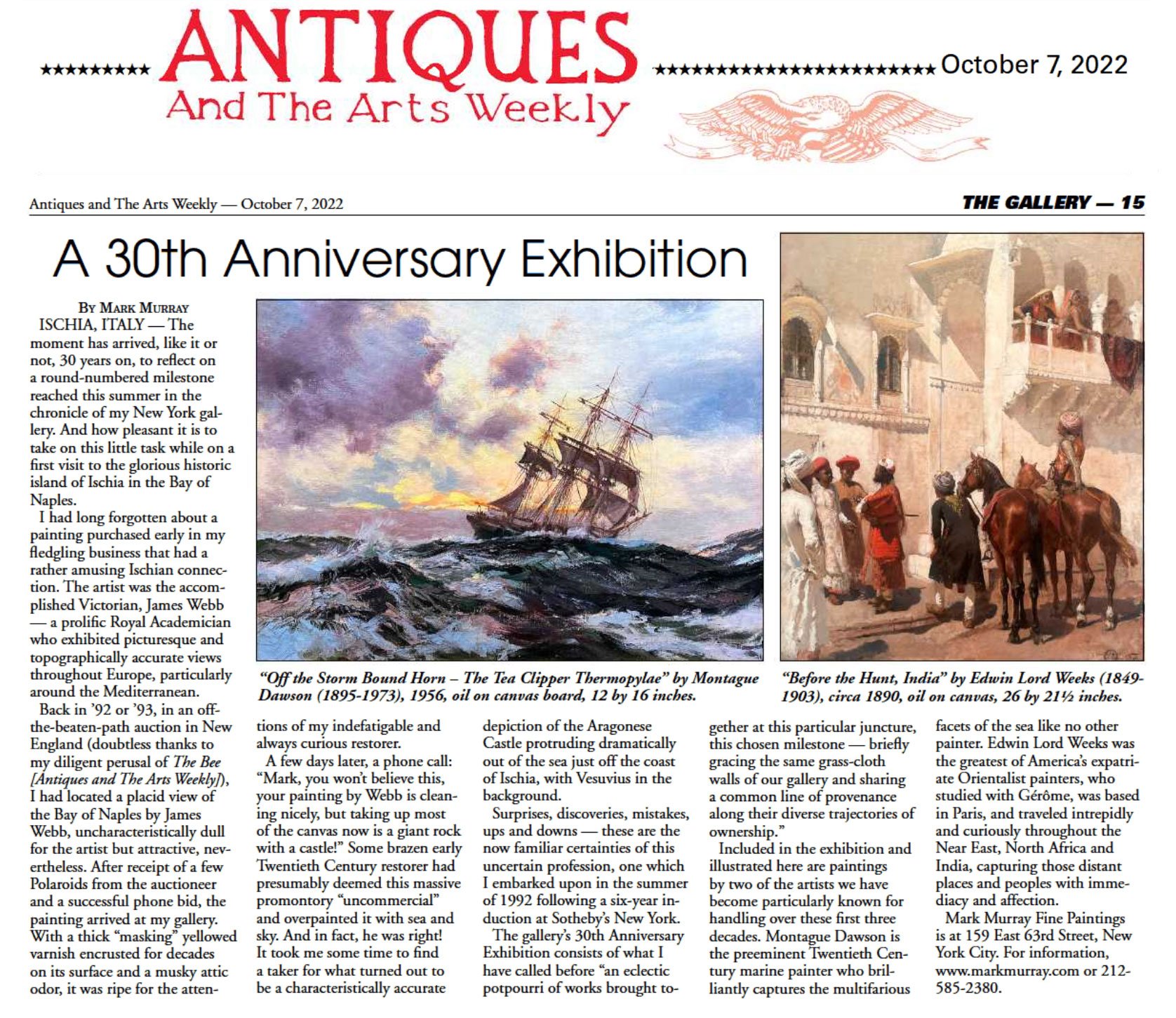 A 30th Anniversary Exhibition | Mark Murray Fine Paintings