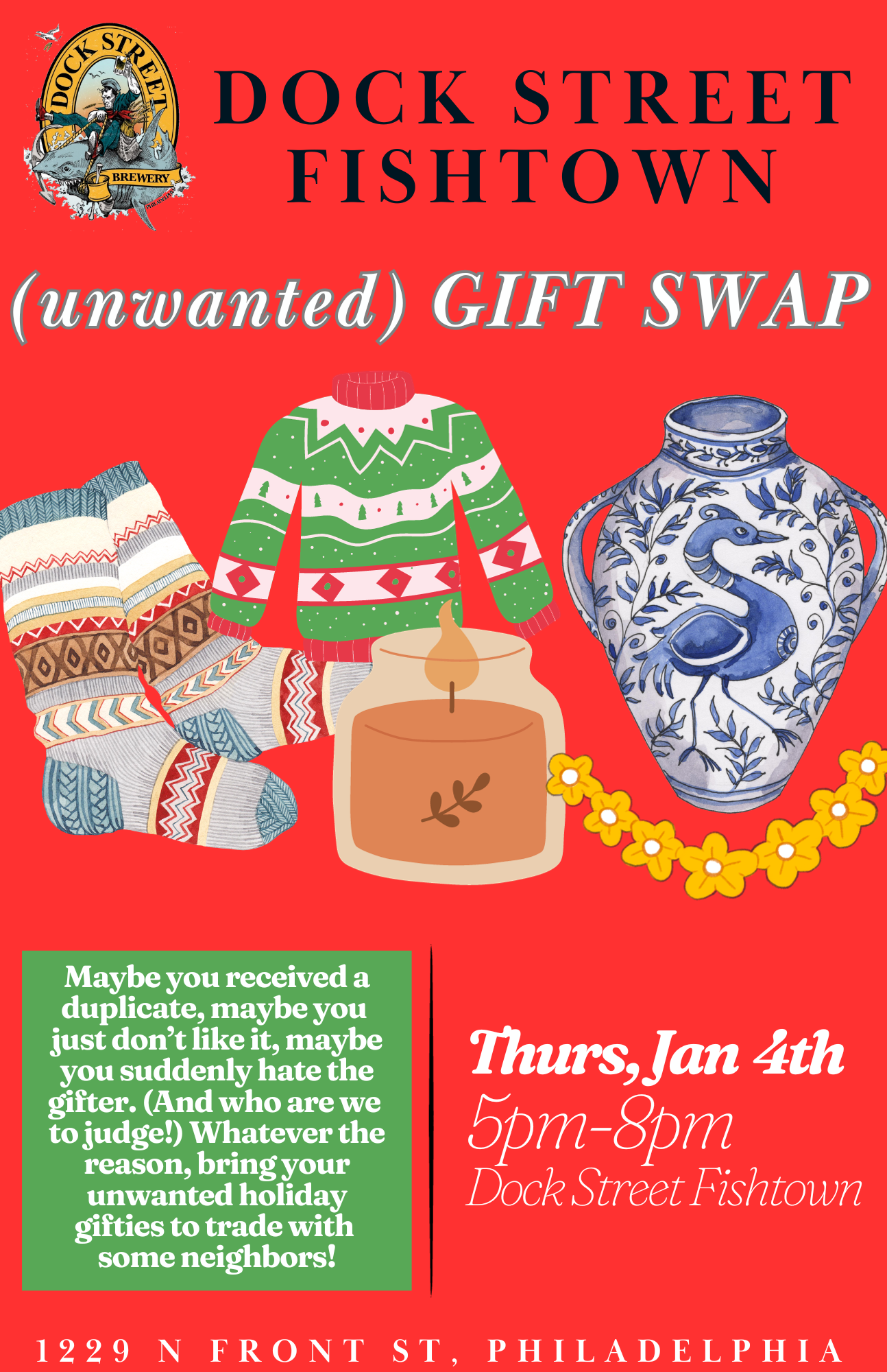 White Elephant Gift Swap — Dock Street Brewery