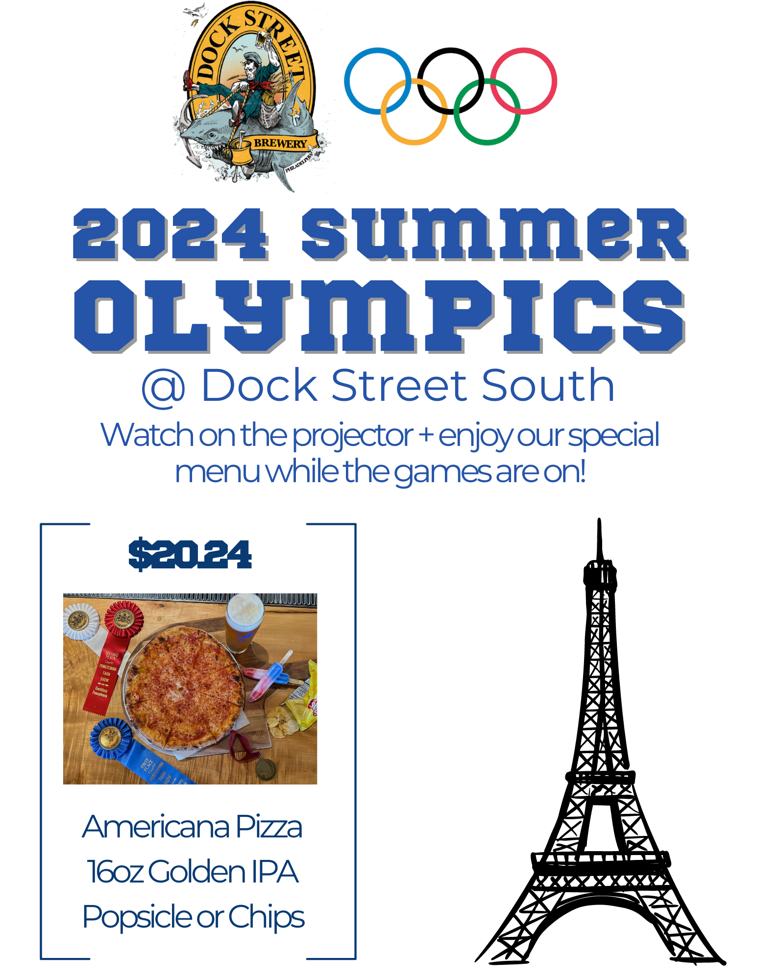 Olympics Special Menu - $20.24 while the games are on! — Dock Street ...