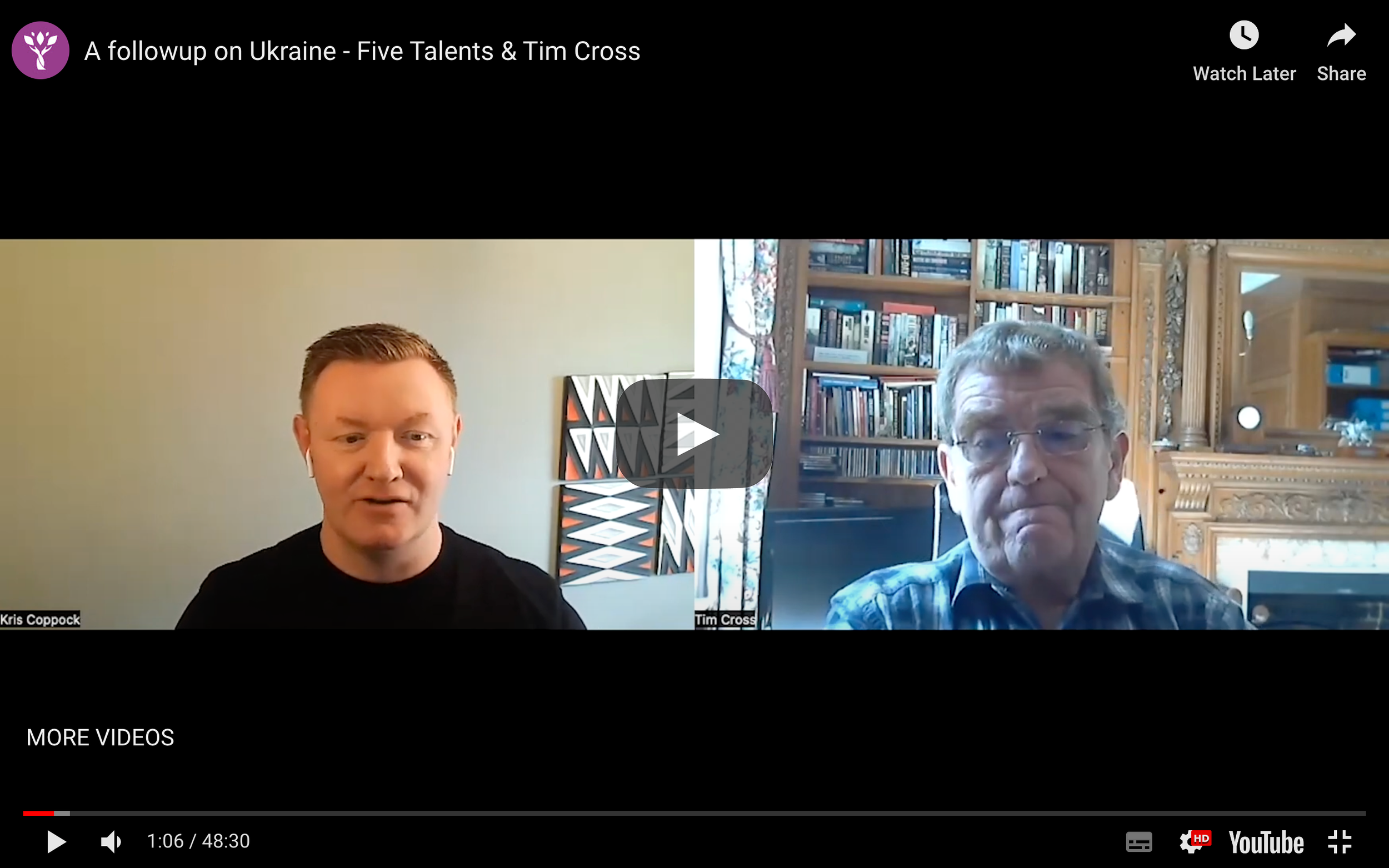 Ukraine six months on: a followup event with Tim Cross — Five Talents UK