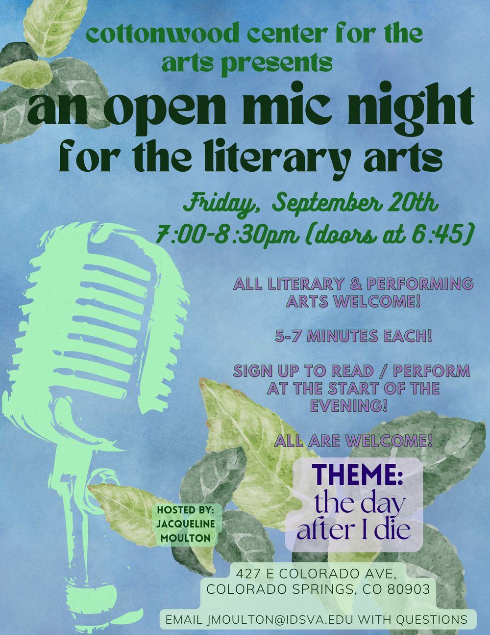 OPEN MIC NIGHT — Cottonwood Center for the Arts