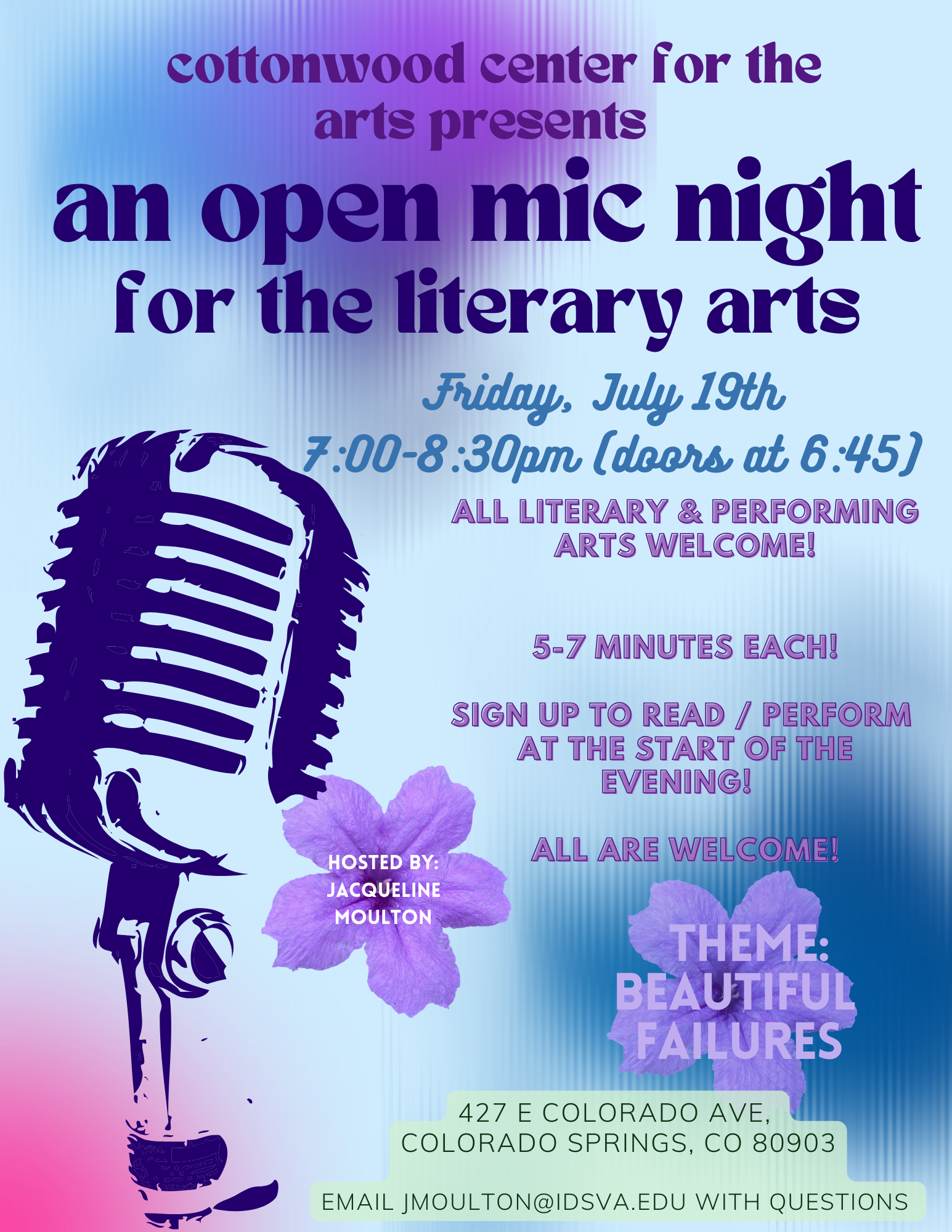 OPEN MIC NIGHT — Cottonwood Center for the Arts