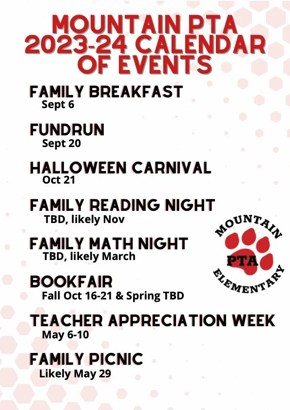 2023-2024 Events — Mountain Elementary PTA