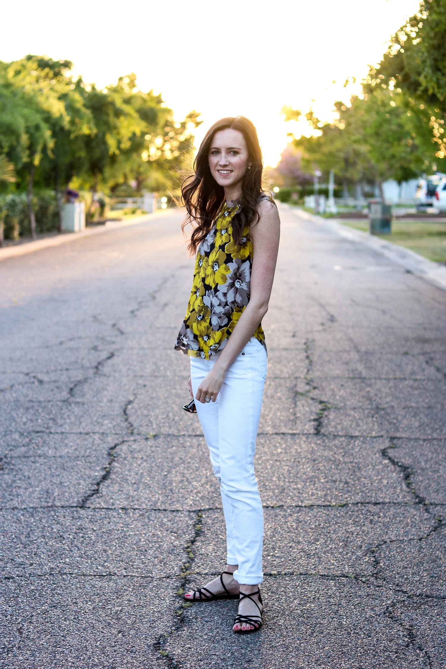 Yellow Floral Print Tank — Blushful Belle