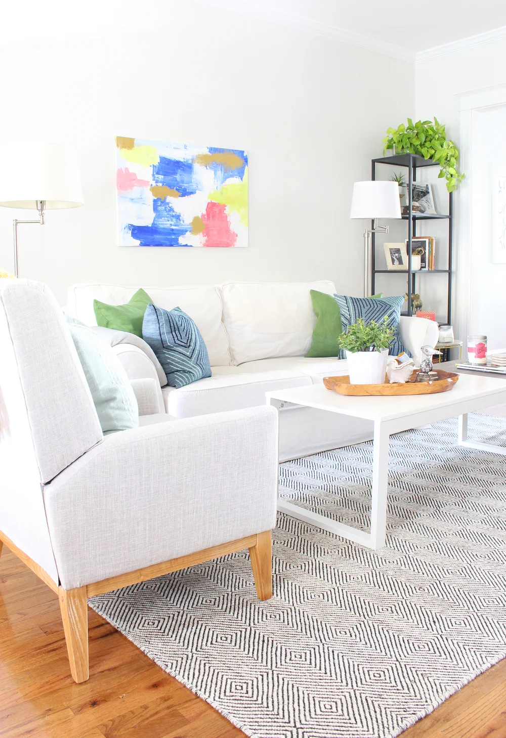 Light & Bright Eclectic Row House Living Room
