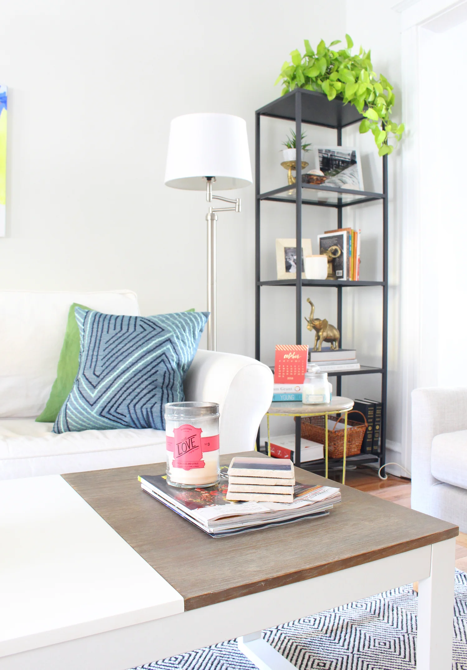 Light & Bright Eclectic Row House Living Room