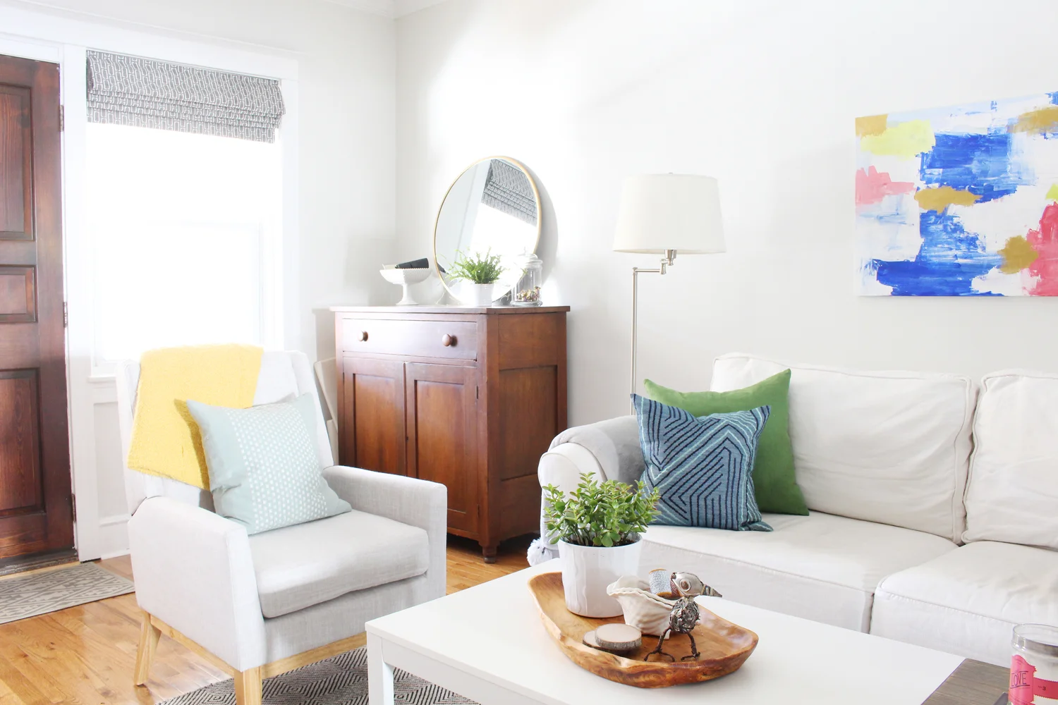 Light & Bright Eclectic Row House Living Room