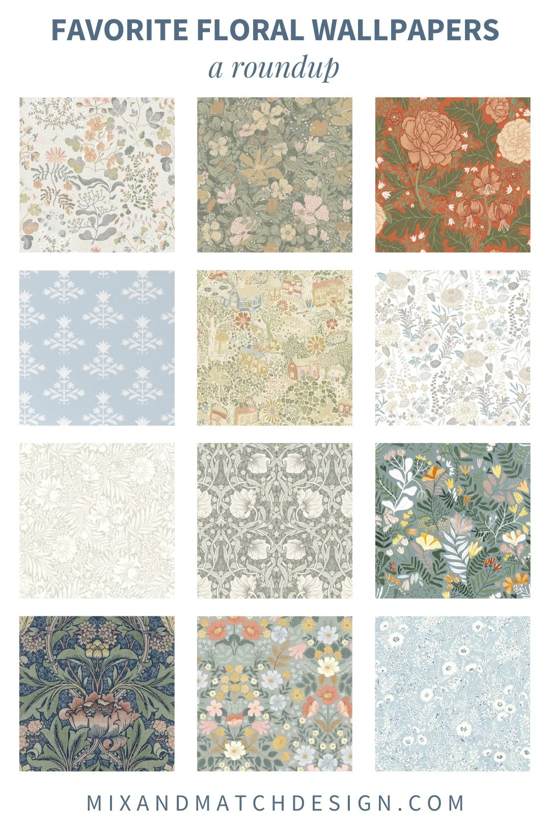 Favorite Floral Wallpaper Roundup