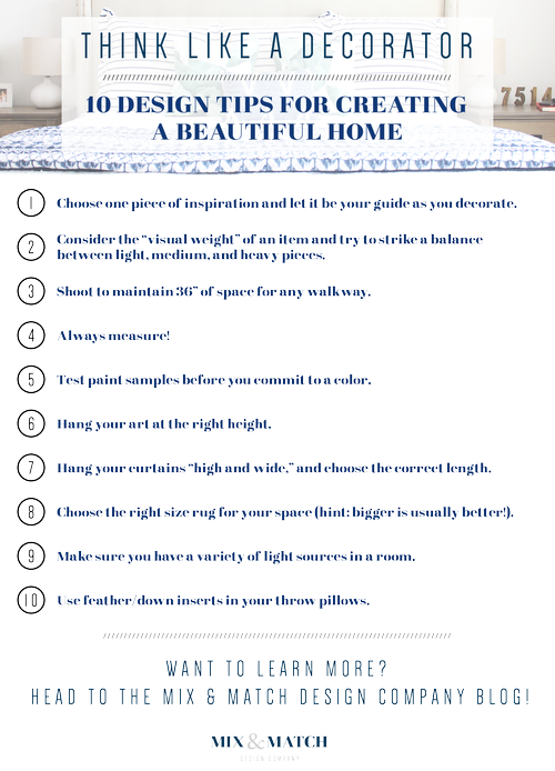 Think Like A Decorator: Ten Design Tips For Creating A Beautiful Home