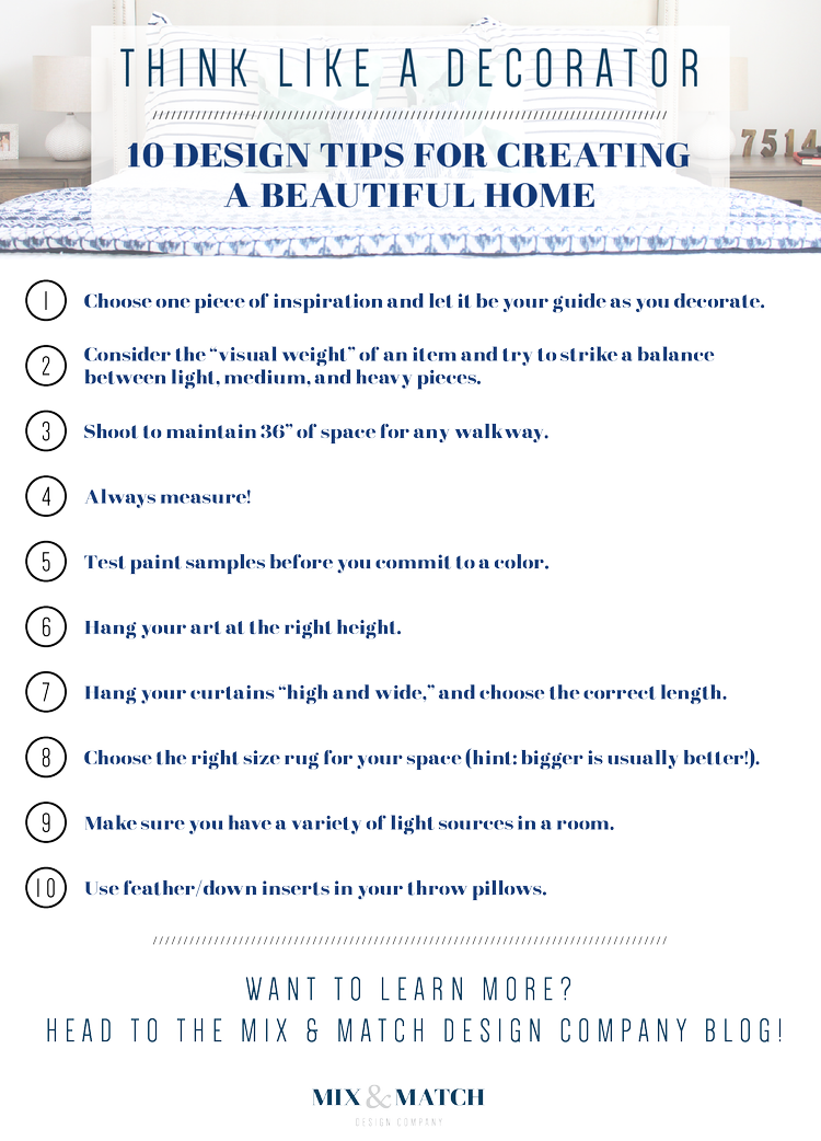 Think Like A Decorator: Ten Design Tips For Creating A Beautiful Home