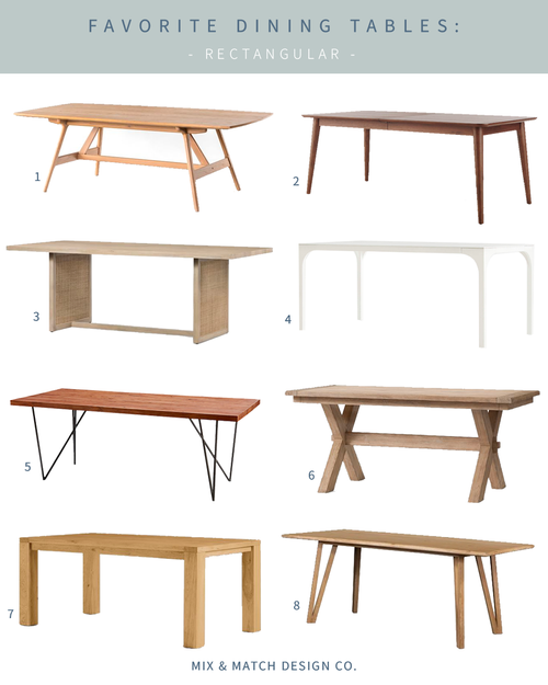 Dining Table Roundup - Faves in Rectangular and Round