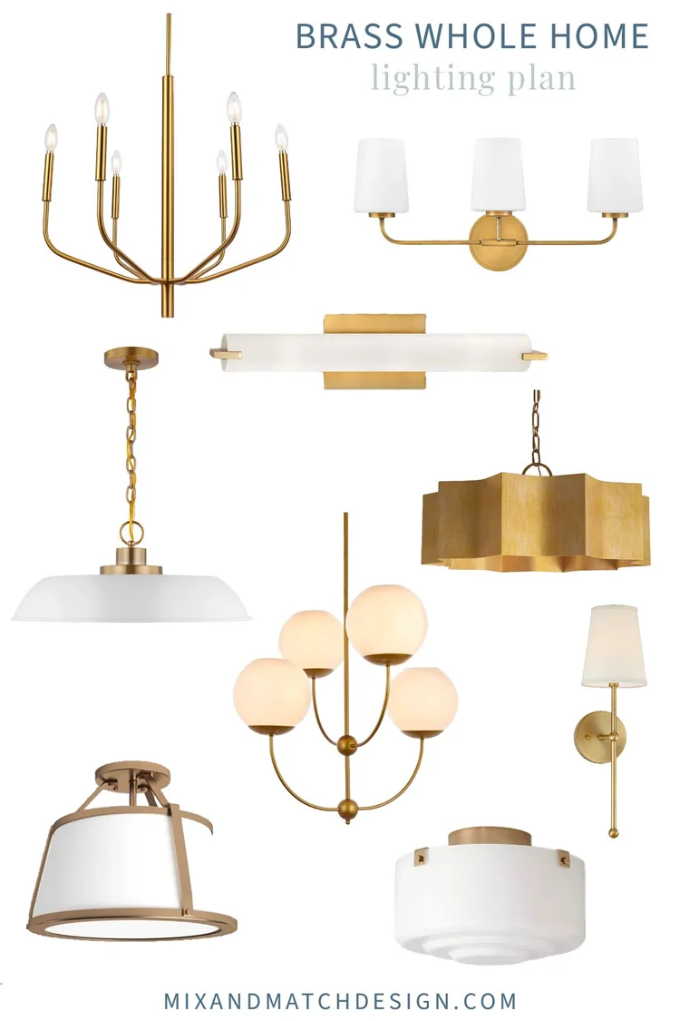 Whole Home Lighting Plan in Brass