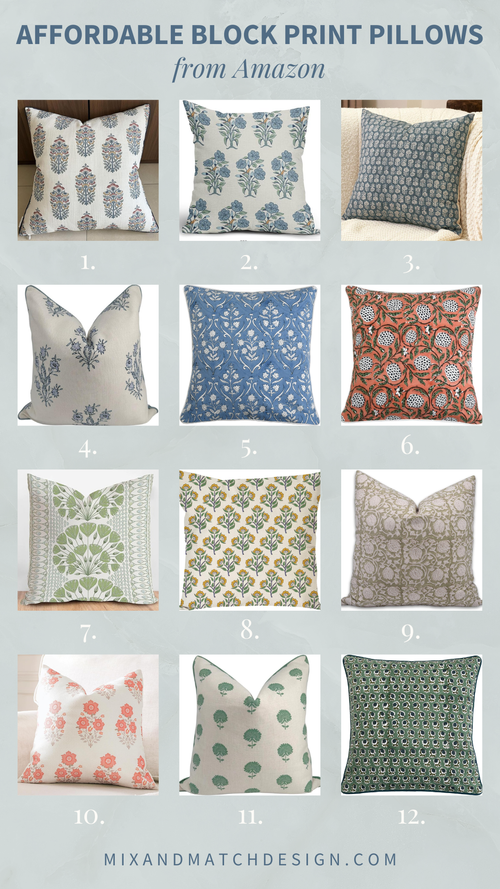 Affordable Block Print Pillows From Amazon