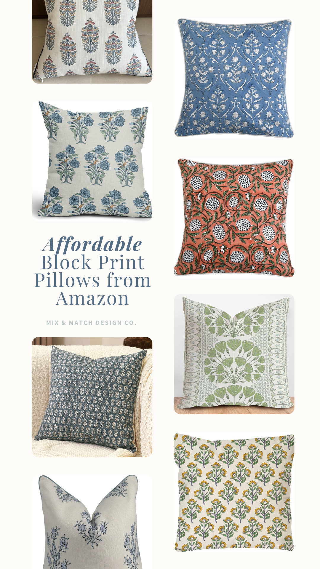 Affordable Block Print Pillows From Amazon