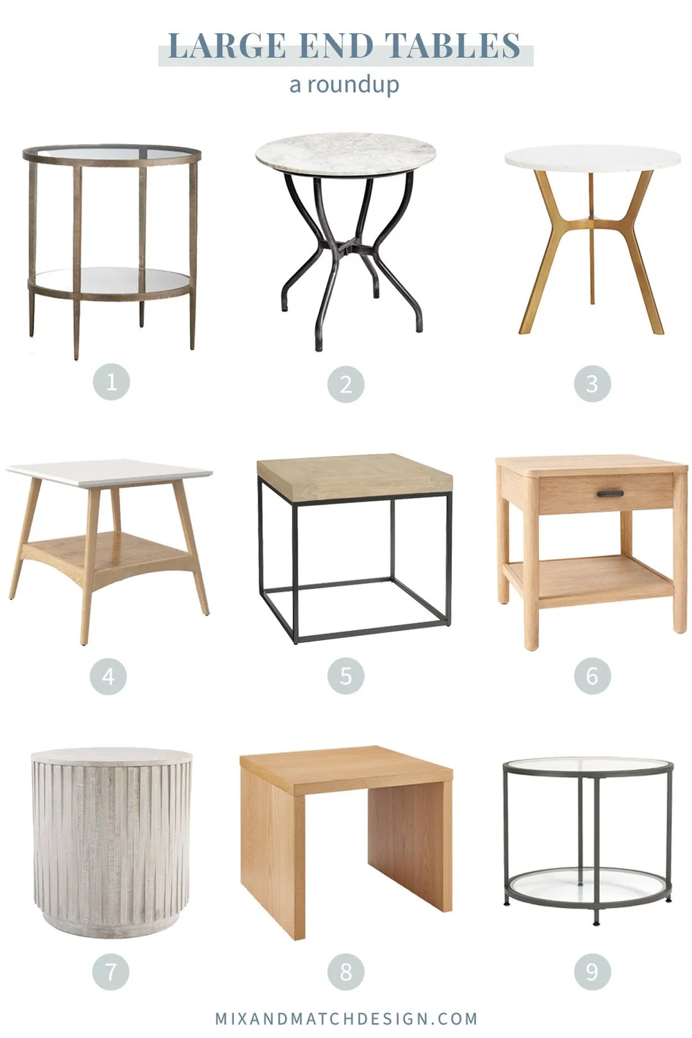 Large End Tables Under $500 {A Roundup}