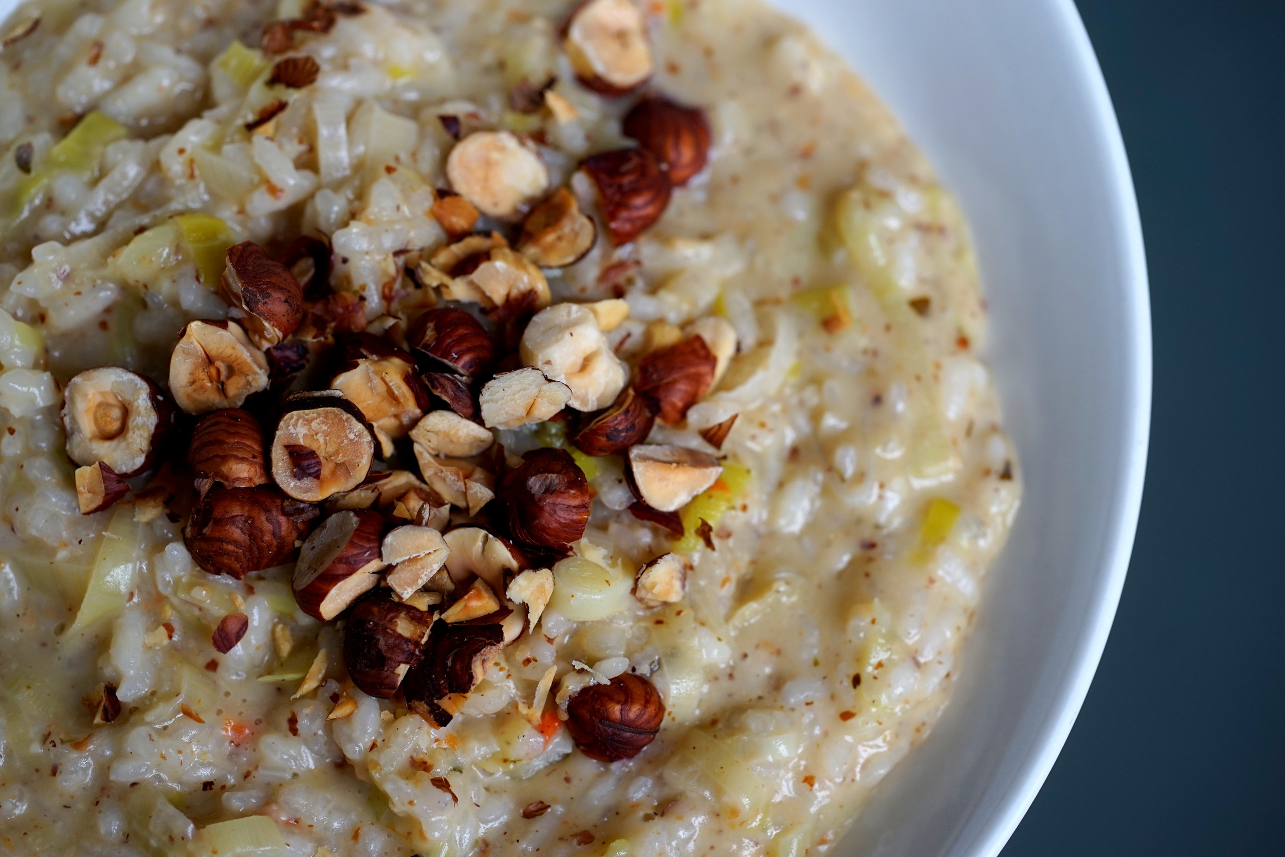 Buttery Leek and Hazelnut Risotto