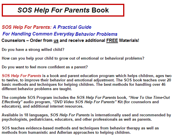 SOS Help for Parents Book — SOS Programs & Parents Press