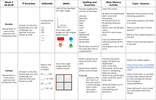 Year 3 Home Learning Week 3 — Dale Community Primary School