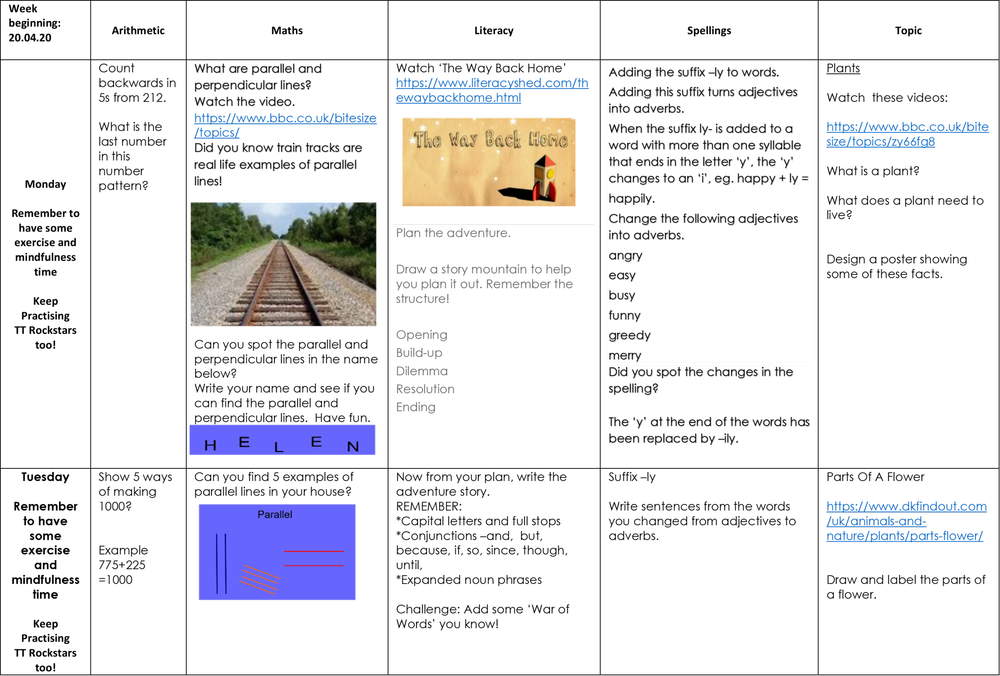 Year 3 Home Learning Week 5 — Dale Community Primary School