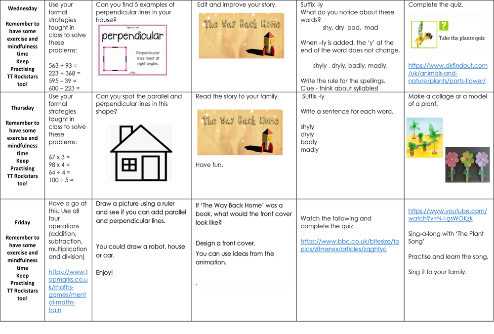 Year 3 Home Learning Week 5 — Dale Community Primary School