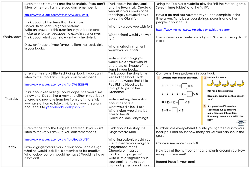 Year 2 Home Learning Week 11 — Dale Community Primary School