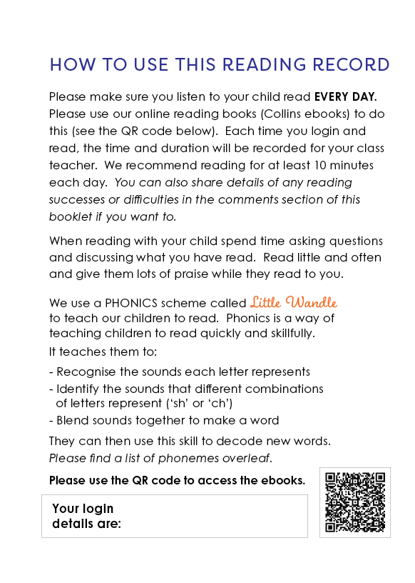 Reading Scheme — Dale Community Primary School
