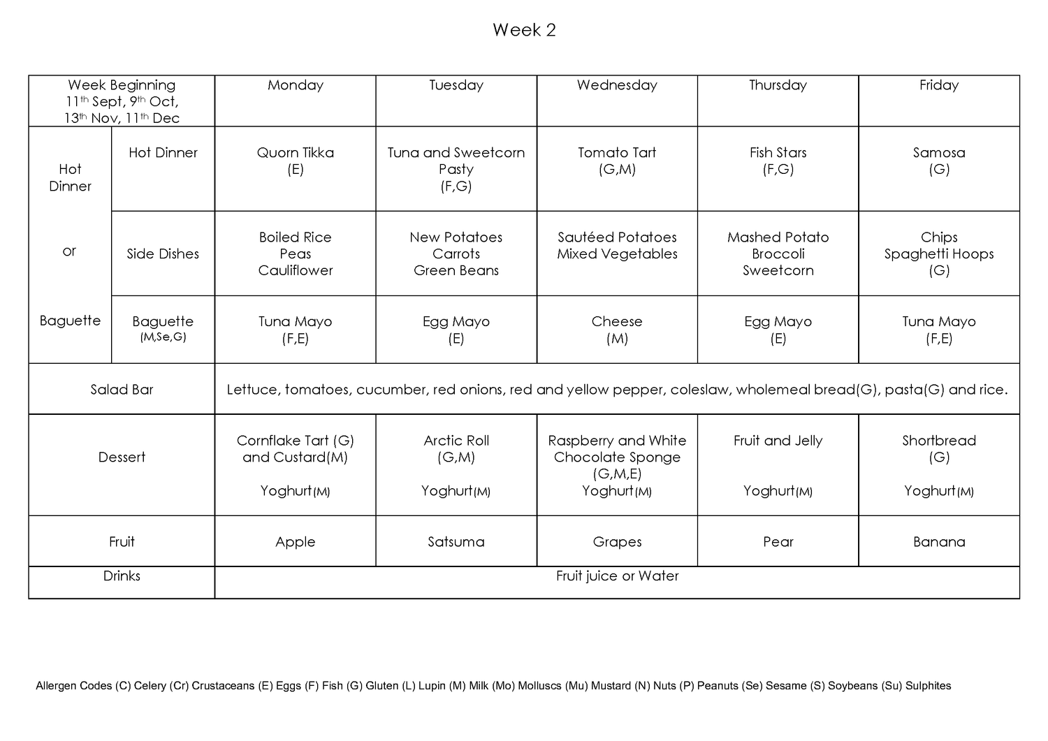 School Meals — Dale Community Primary School