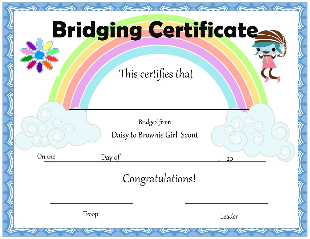Girl Scout Daisy Petal Certificate