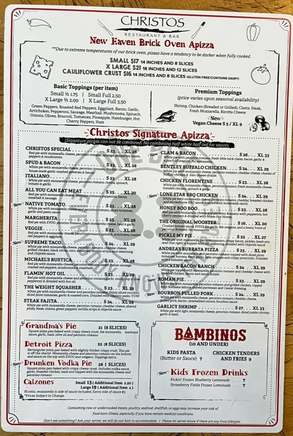 Christos Restaurant & Bar: Pizza Destination in Wallingford — CT Bites