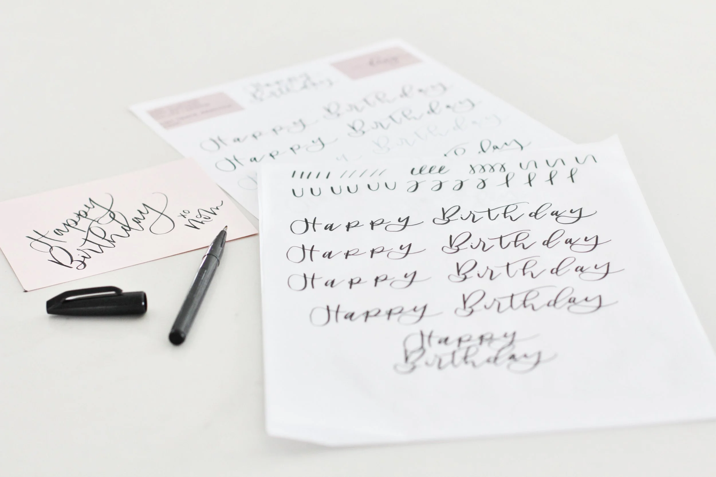 How to write happy birthday in modern calligraphy tracing sheets ...