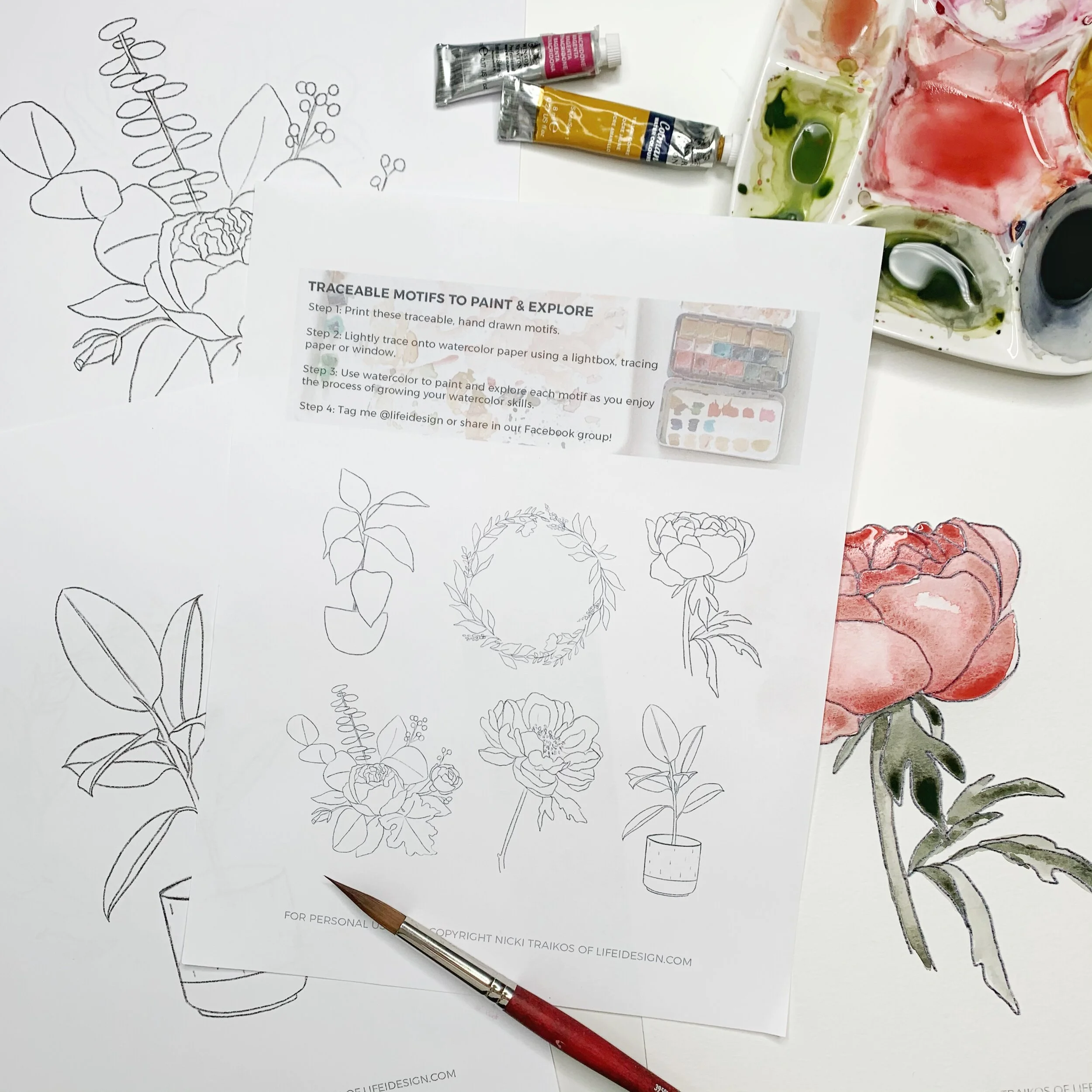 Printable Watercolor Tracing Sheets Nicki Traikos Life I Design Printable Watercolor Tracing Sheets Nicki Traikos Life I Design