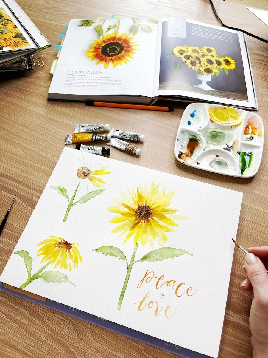 Watercolor Sunflower Tutorial — Nicki Traikos | life i design