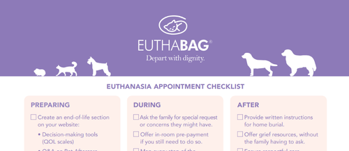 FREE- Request Our Veterinary Euthanasia Appointment Checklist - Euthabag