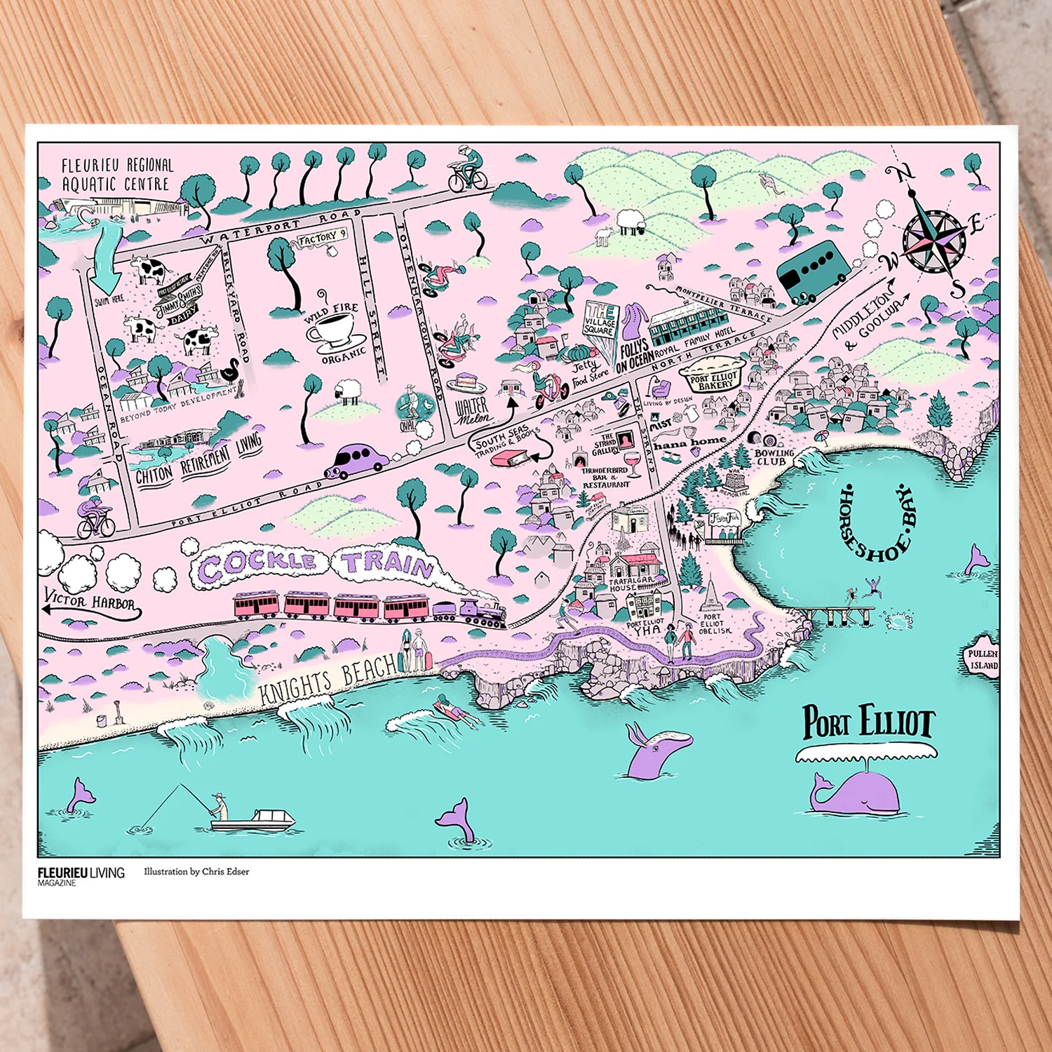 Port Elliot Illustrated Map — Chris Edser